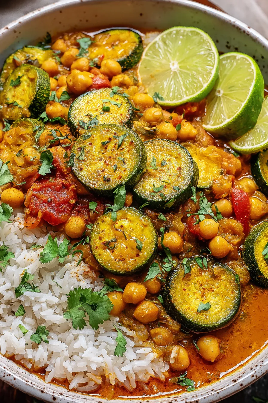 Spicy Baked Zucchini Chickpea Curry – My Food Plans