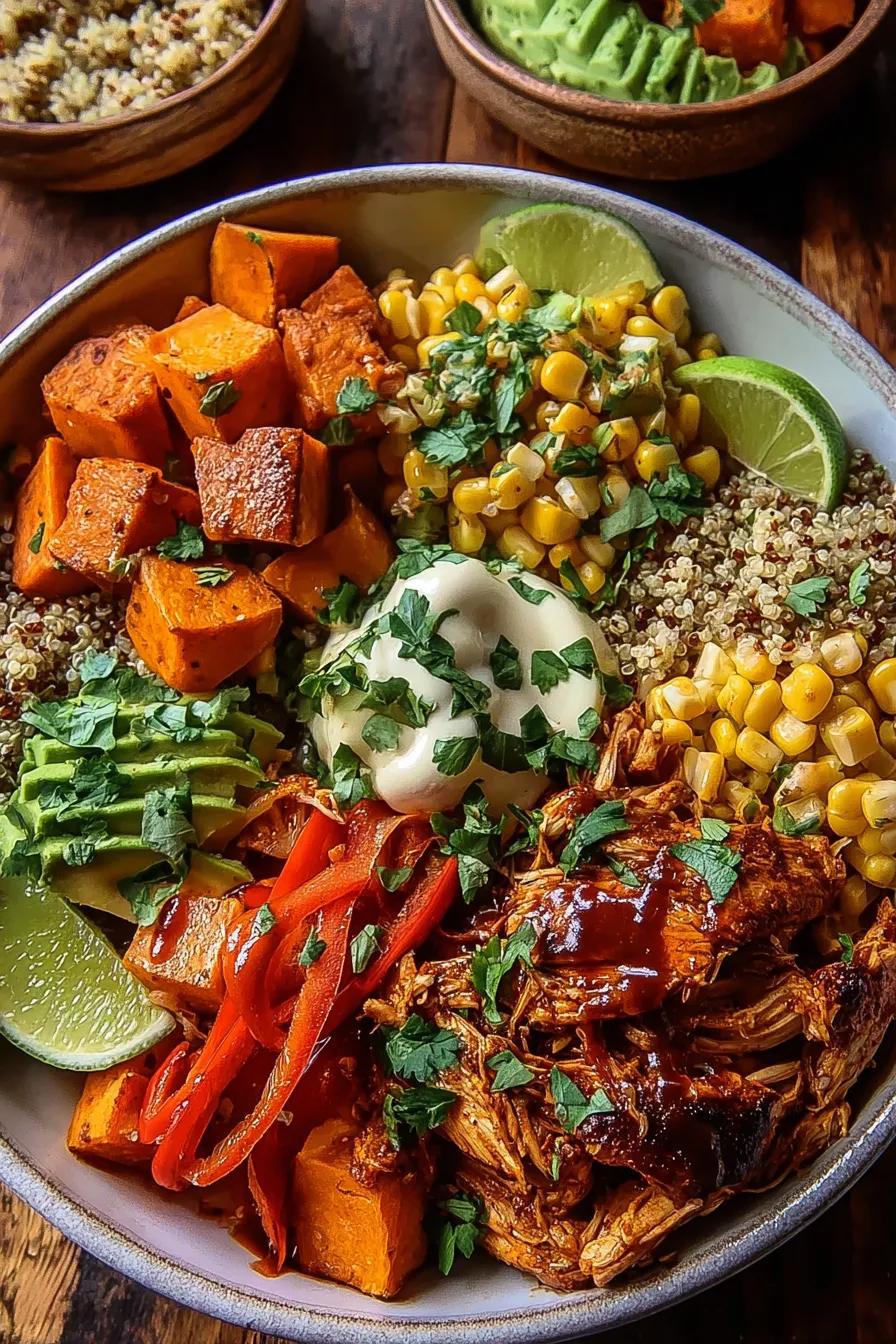 BBQ Chicken & Roasted Sweet Potato Bowls – My Food Plans