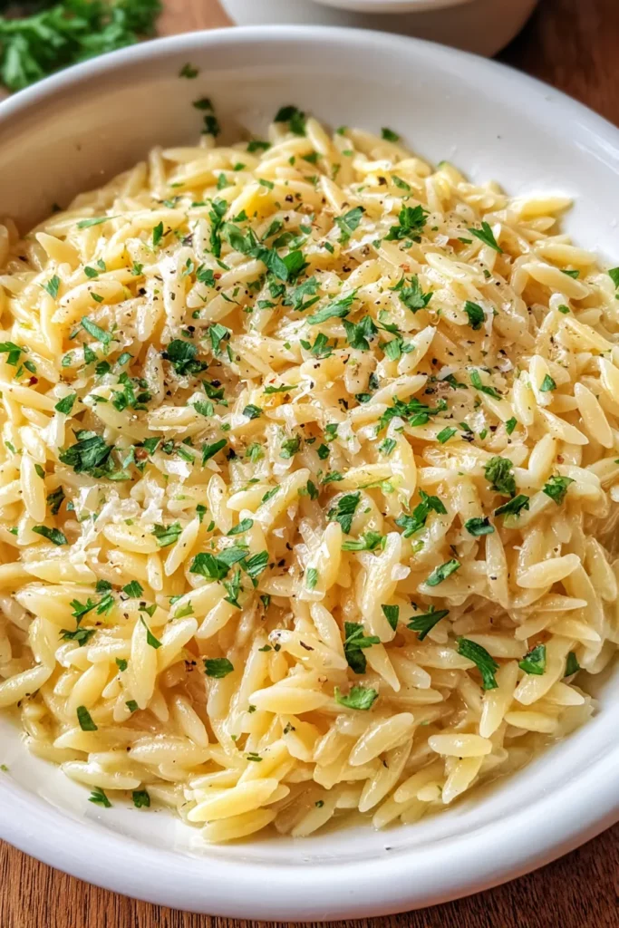 Garlic Parmesan Orzo Pasta – My Food Plans