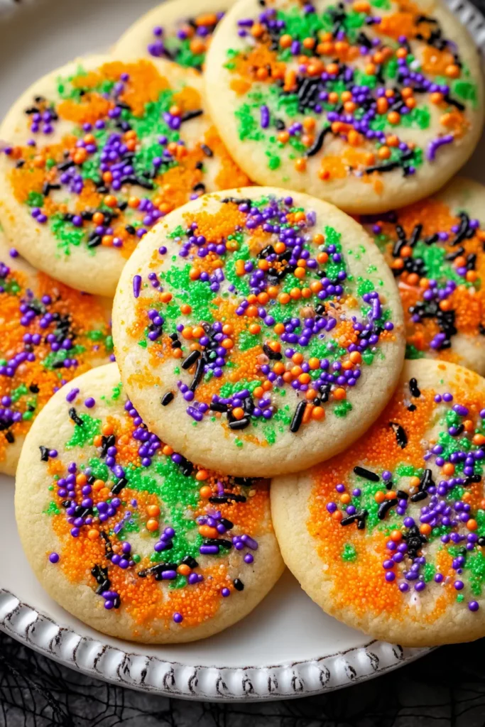 Spooky Festive Halloween Sugar Cookies with Colorful Sprinkles – My ...
