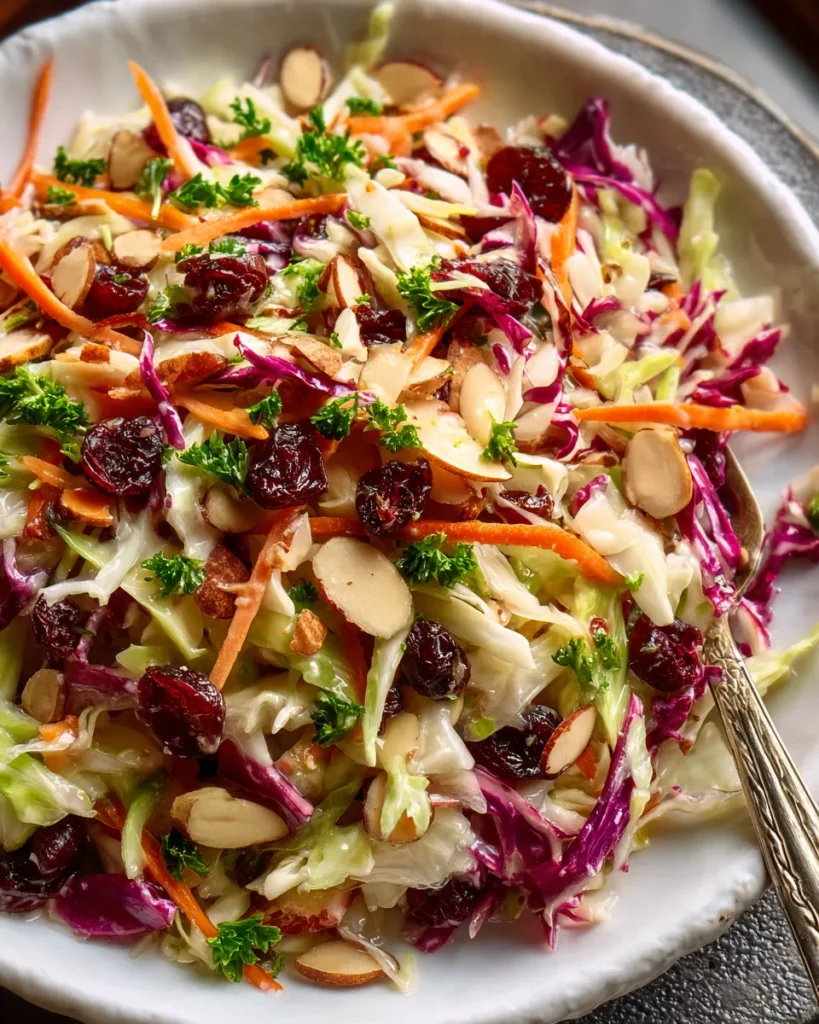 Cranberry Almond Thanksgiving Slaw Apple Cider Vinaigrette – My Food Plans