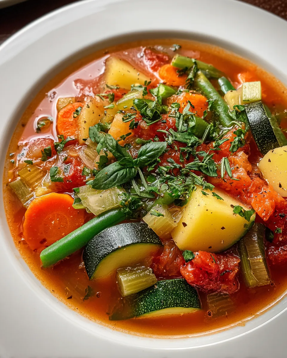 Hearty Rustic Vegetable Soup with Fresh Herbs – My Food Plans