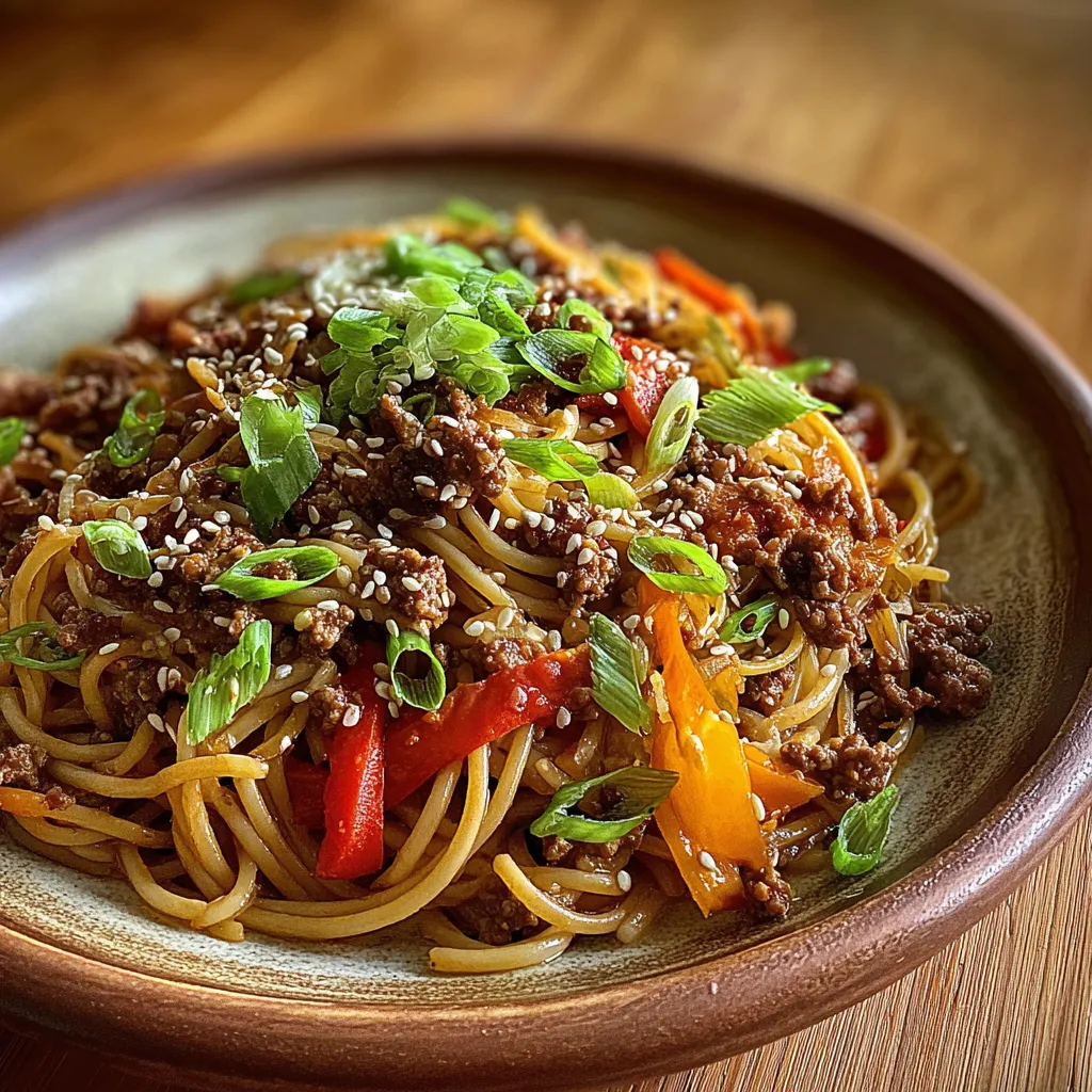 Asian-Style Ground Beef Spaghetti – My Food Plans